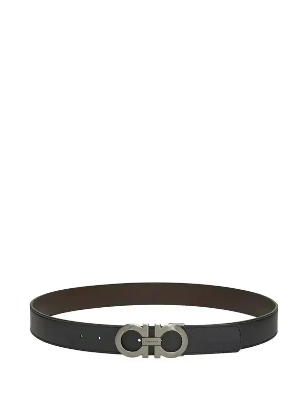 FERRAGAMO Gancini Adjustable Buckle Belt - Black