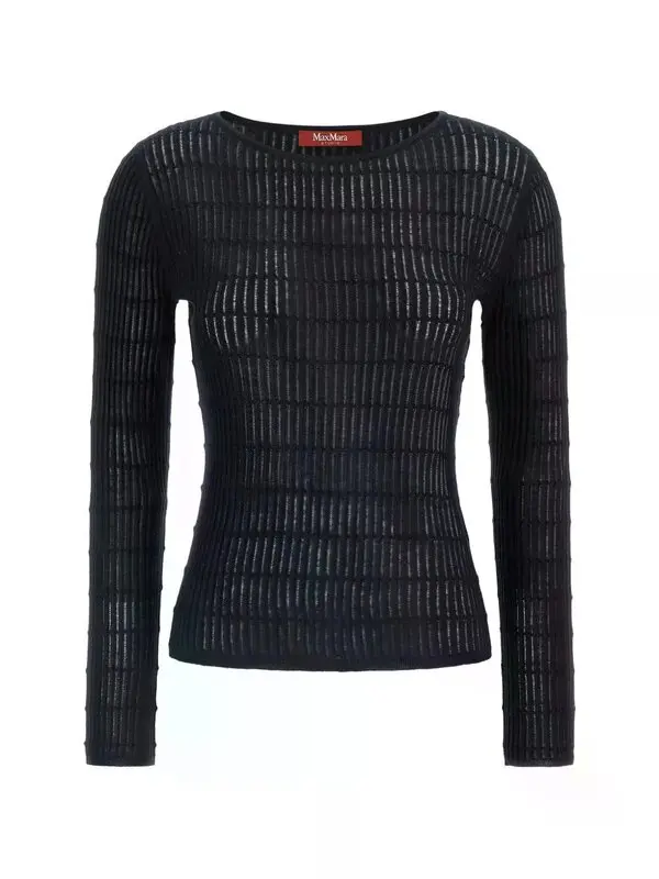 Max Mara Ribbed Boat-neck Sweater - Blue