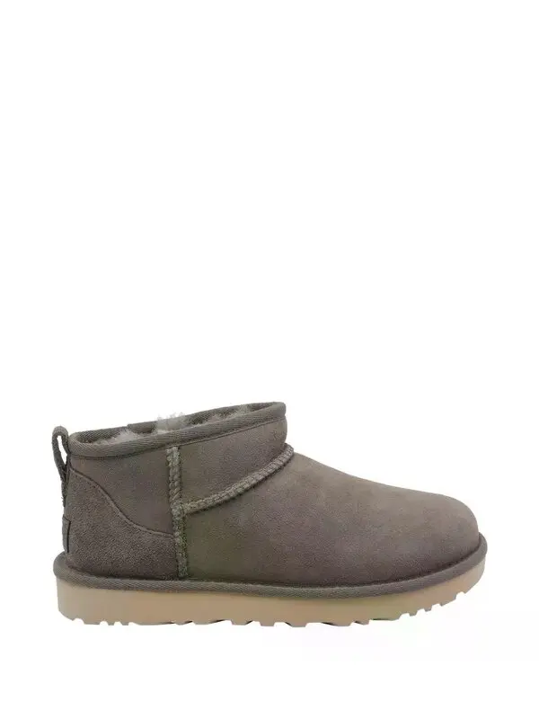 UGG Classic Ultra Mini Round-toe Logo Ankle Boots - Grey
