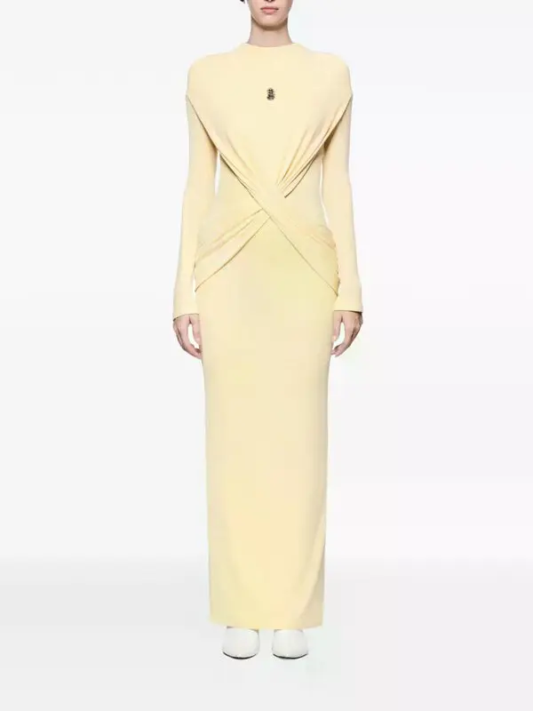 CHATS BY C.DAM Zora Diagonal-draping Maxi Dress - Neutrals