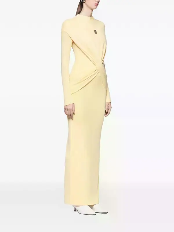 CHATS BY C.DAM Zora Diagonal-draping Maxi Dress - Neutrals