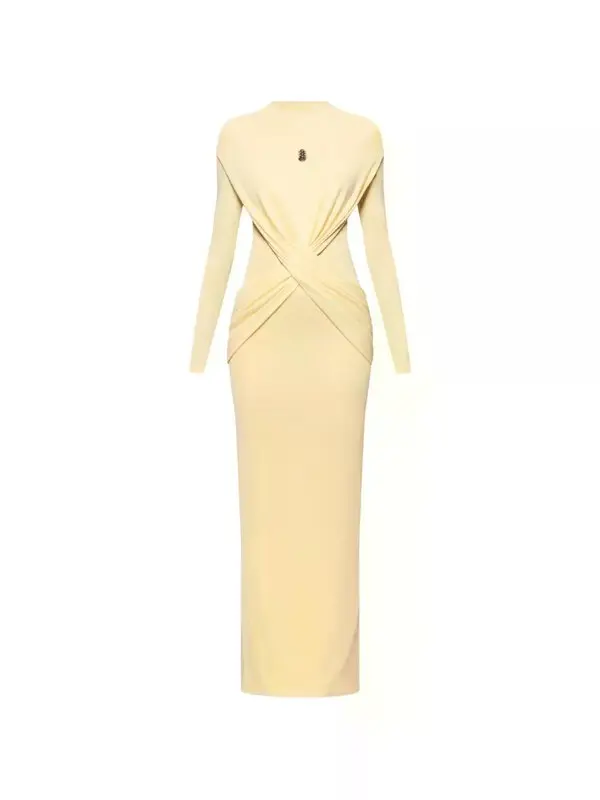 CHATS BY C.DAM Zora Diagonal-draping Maxi Dress - Neutrals