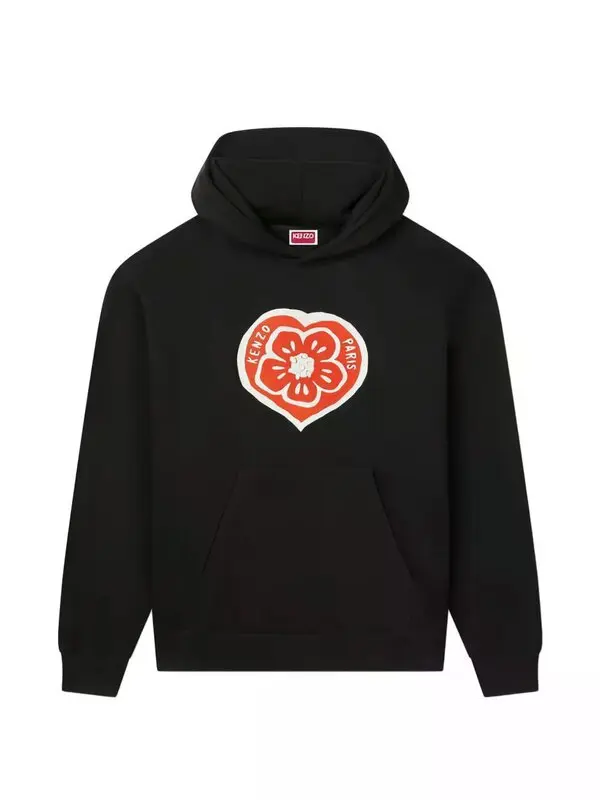 Kenzo Boke Heart Embroidered Hoodie - Black