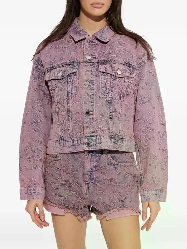 A BATHING APE Line Camo Patterned Denim Jacket