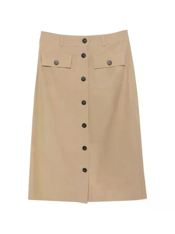 Liu Jo Buttoned Pocket Midi Skirt - Neutrals