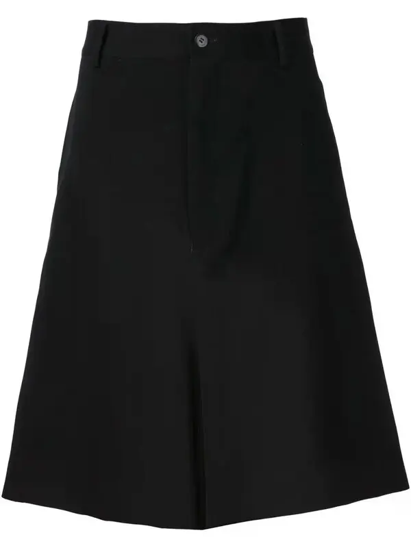 Comme Des Garçons Wide Leg Bermuda Shorts - Black