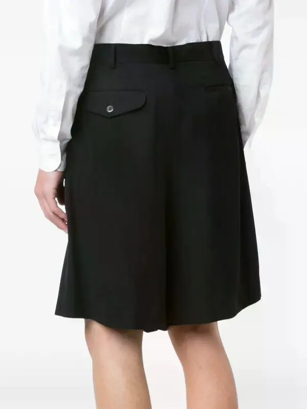 Comme Des Garçons Wide-leg Bermuda Shorts - Black