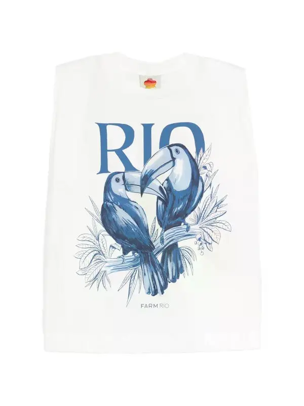 Farm Rio Toucan Print Top - White