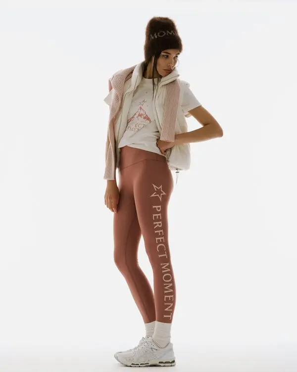Perfect Moment Logo Leggings - Blush