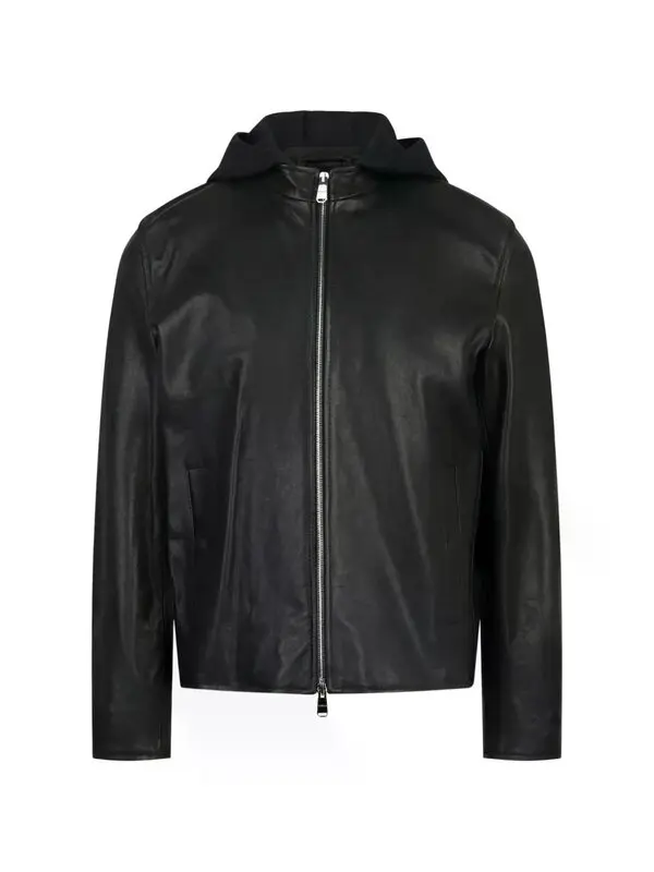 DONDUP Hooded Leather Jacket