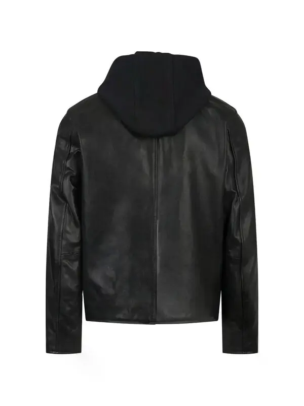 DONDUP Hooded Leather Jacket