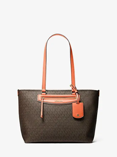 Michael Kors Jet Set Travel Medium Signature Logo Tote Bag - Orange