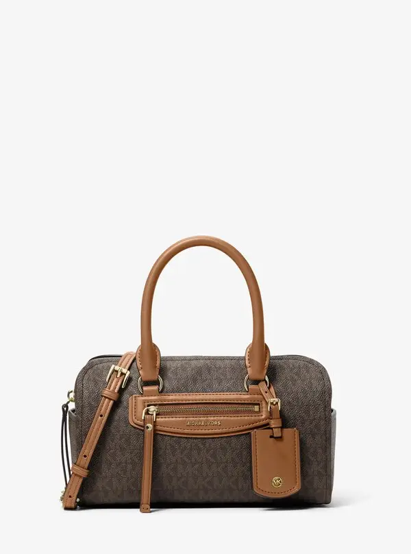 Michael Kors Jet Set Travel Extra-small Signature Logo Duffel Crossbody Bag - Brown