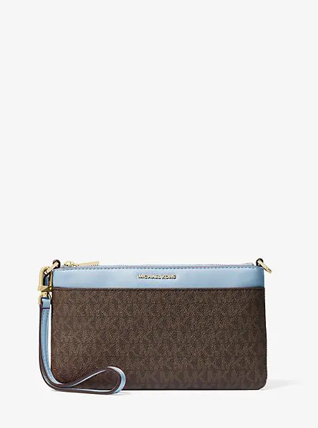 Michael Kors Jet Set Medium Signature Logo Wristlet - Blue