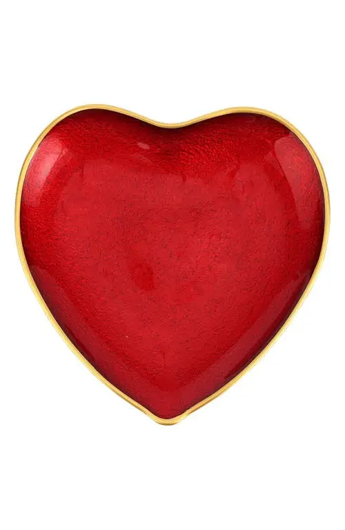 VIETRI Baroque Glass Heart Plate - Red