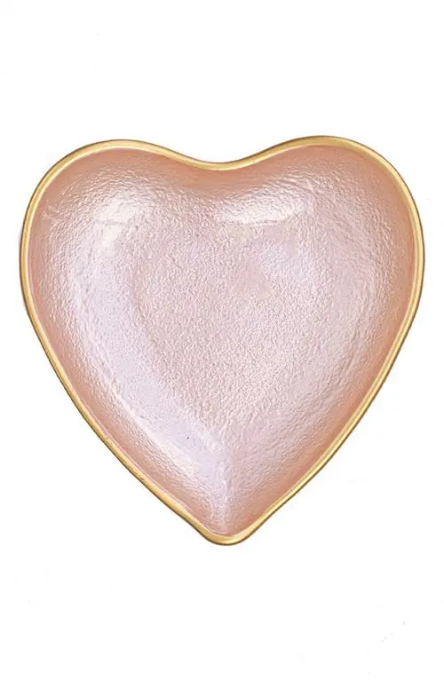 VIETRI Baroque Glass Heart Plate - Pink