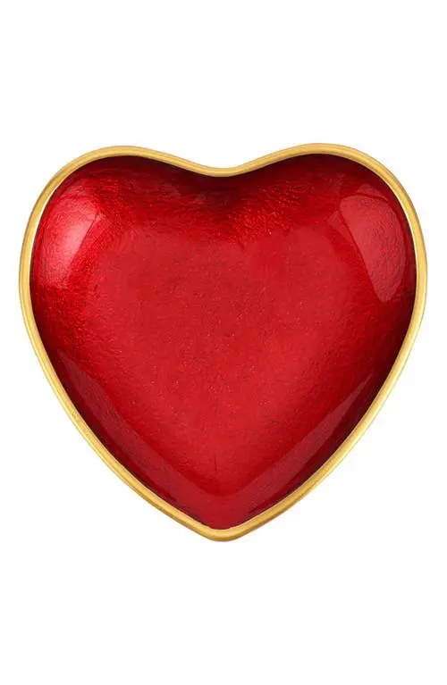 VIETRI Baroque Glass Heart Cocktail Plate - Red