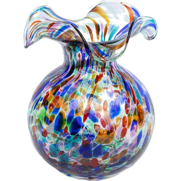 VIETRI Hibiscus Glass Carnevale Bud Vase