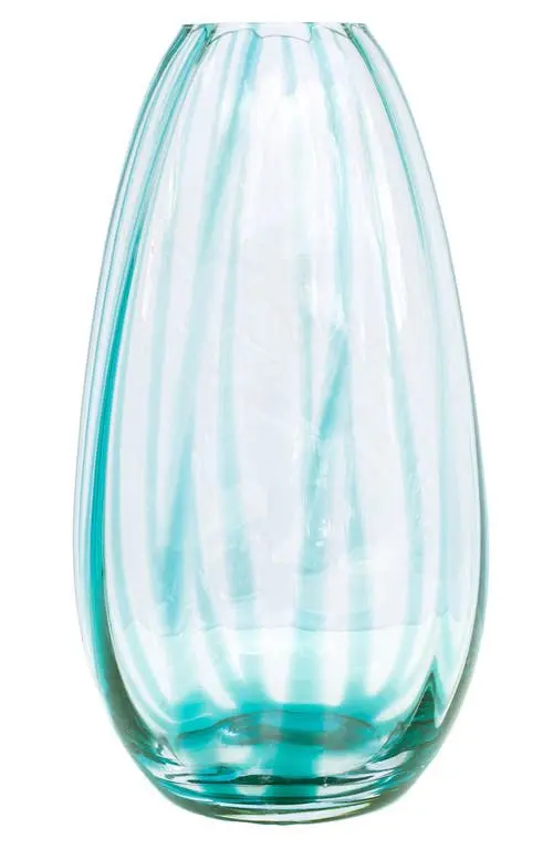 VIETRI Bolla Glass Pleated Vase - Blue