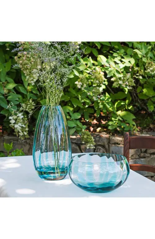 VIETRI Bolla Glass Pleated Vase