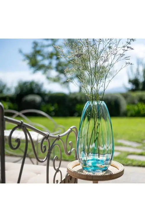 VIETRI Bolla Glass Pleated Vase