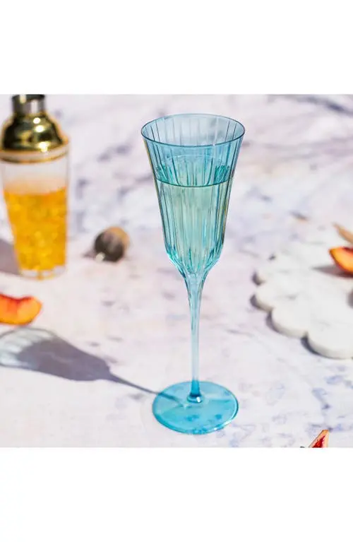VIETRI Natalia Teal Champagne Glass