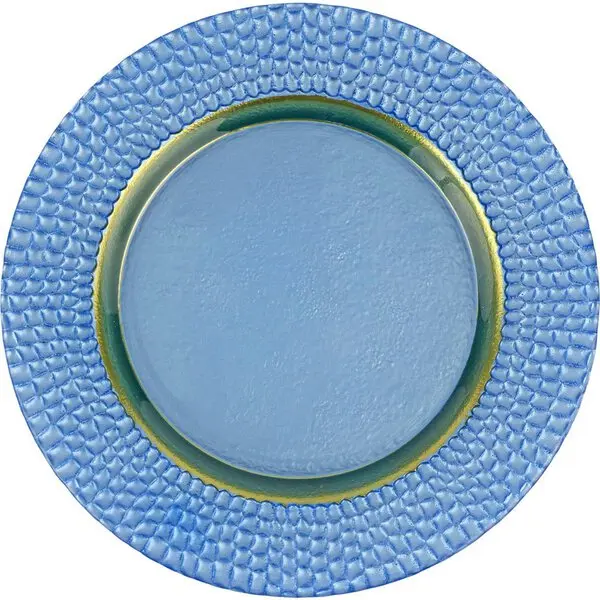 VIETRI Pelli Glass Salad Plate - Blue