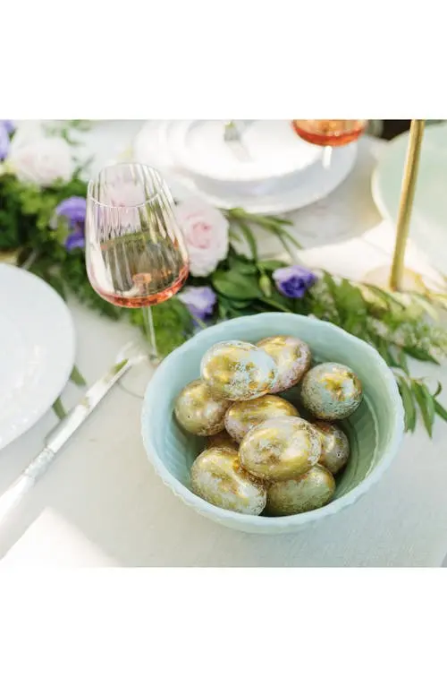 VIETRI Pietri Fiori Aqua Serving Bowl