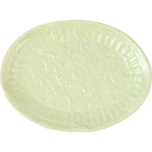 VIETRI Pietra Fiori Oval Platter - Green