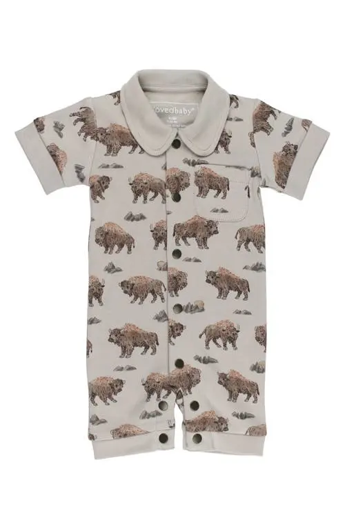L'OVEDBABY Print Organic Cotton Romper - Bison