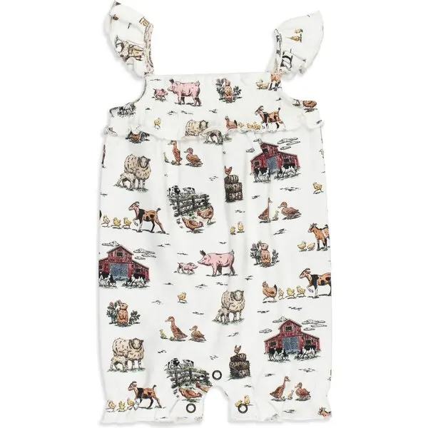 L'OVEDBABY Organic Cotton Bubble Romper - Farm Friends