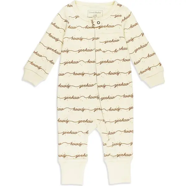 L'OVEDBABY Print Organic Cotton Zip Romper - Howdy