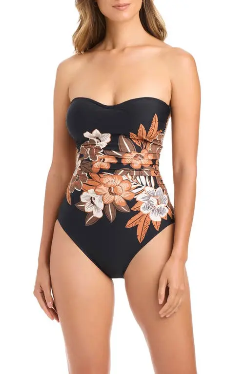 BLEU BY ROD BEATTIE Shirred One-piece Swimsuit - Black