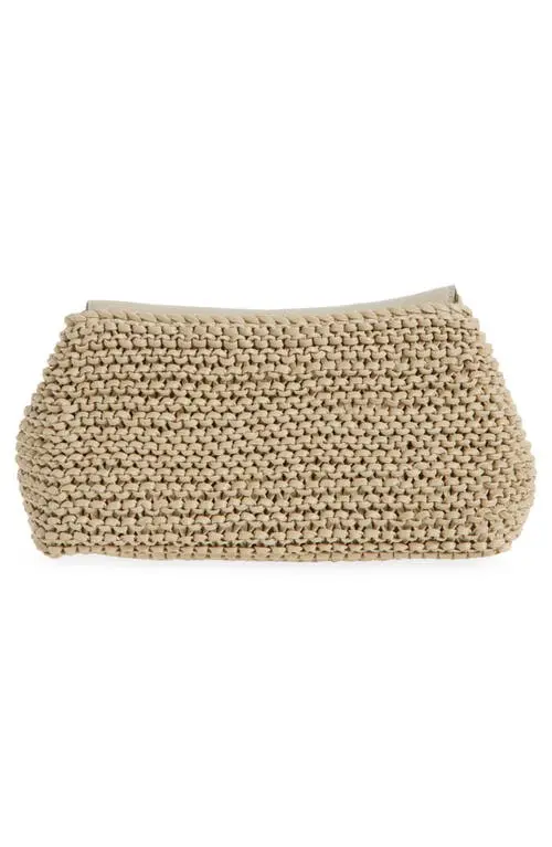 TOTEME Mini T-lock Knit Leather Clutch - Fawn