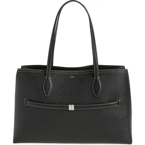 TOTEME Lounge Belted Leather Tote - Black