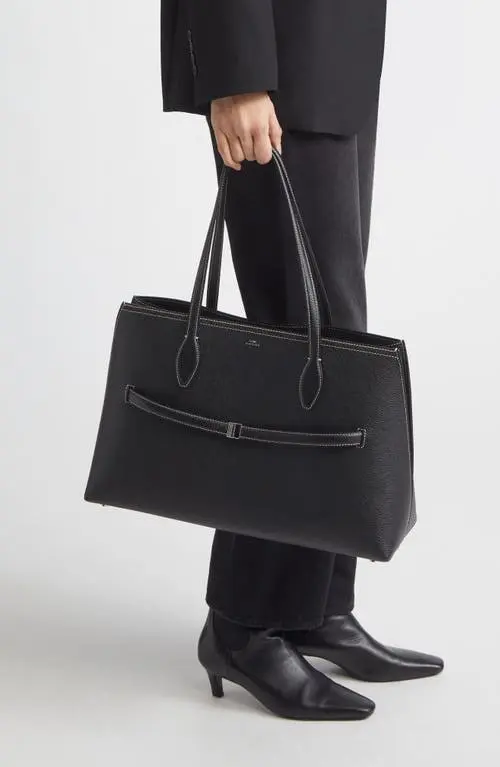 TOTEME Lounge Belted Leather Tote - Black