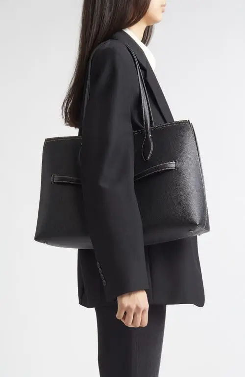 TOTEME Lounge Belted Leather Tote - Black