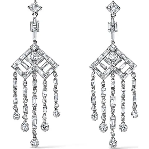 MINDI MOND Diamond Chandelier Drop Earrings - Platinum