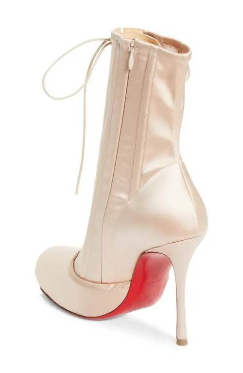 CHRISTIAN LOUBOUTIN Cassia Pavlova Lace-up Bootie - Blush