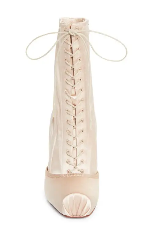 CHRISTIAN LOUBOUTIN Cassia Pavlova Lace-up Bootie - Blush