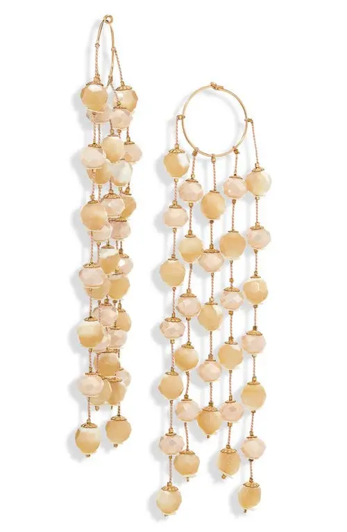 ISSHI Asteroid Beaded Chandelier Earrings - Dusty Beige