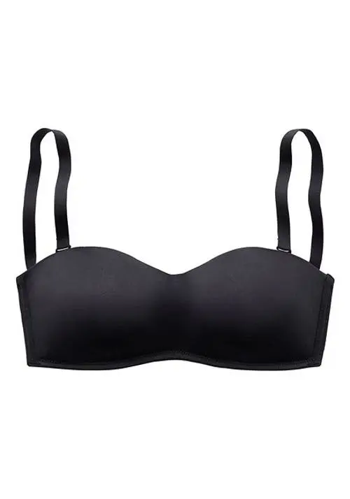 LASCANA Multiway Clear Strap Strapless T-shirt Bra - Black