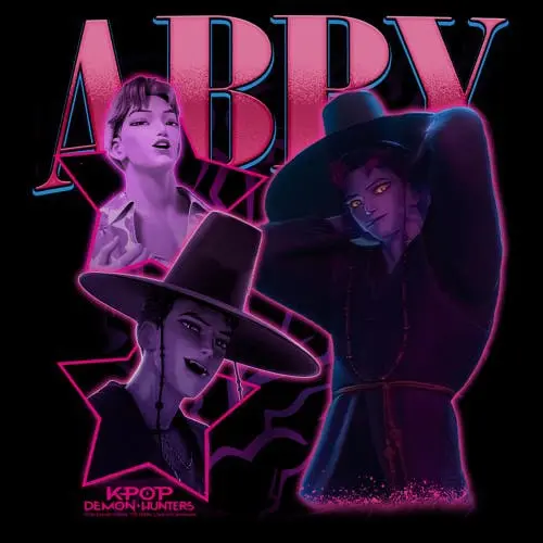 KPOP DEMON HUNTERS Abby Saja Collage Short Sleeve Graphic T-shirt