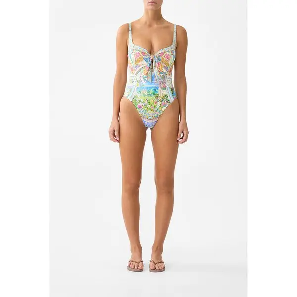Camilla Sweetheart Neck Tie Front One Piece - Navàs Nouveau