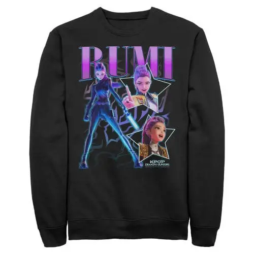 KPOP DEMON HUNTERS Rumi Super Star Logo Sweatshirt - Black
