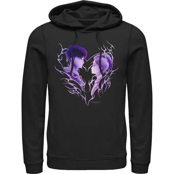KPOP DEMON HUNTERS Jinu And Rumi Love Pull Over Hoodie - Black
