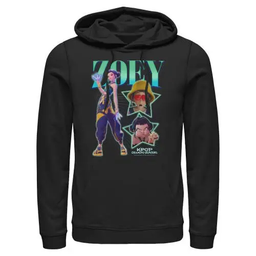 KPOP DEMON HUNTERS Zoey Super Star Logo Hoodie - Black