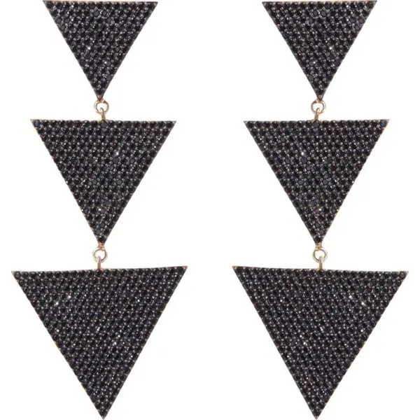 NICKHO REY Megan Triangle Drop Earrings - Black/gold