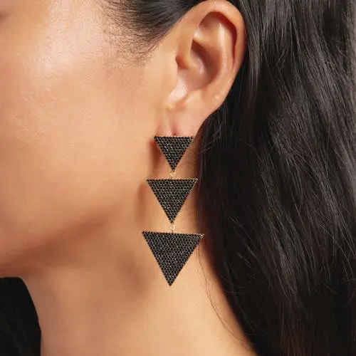 NICKHO REY Megan Earrings - Black/gold