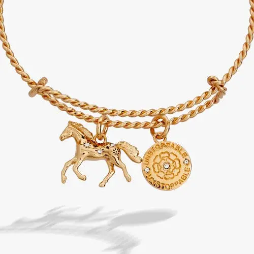 ALEX AND ANI Horse Rope Textured Charm Bangle Bracelet